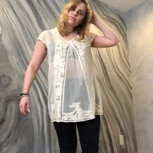 Peruvian Connection | Tops | Peruvian Connection Sheer Lace Embroidered ...